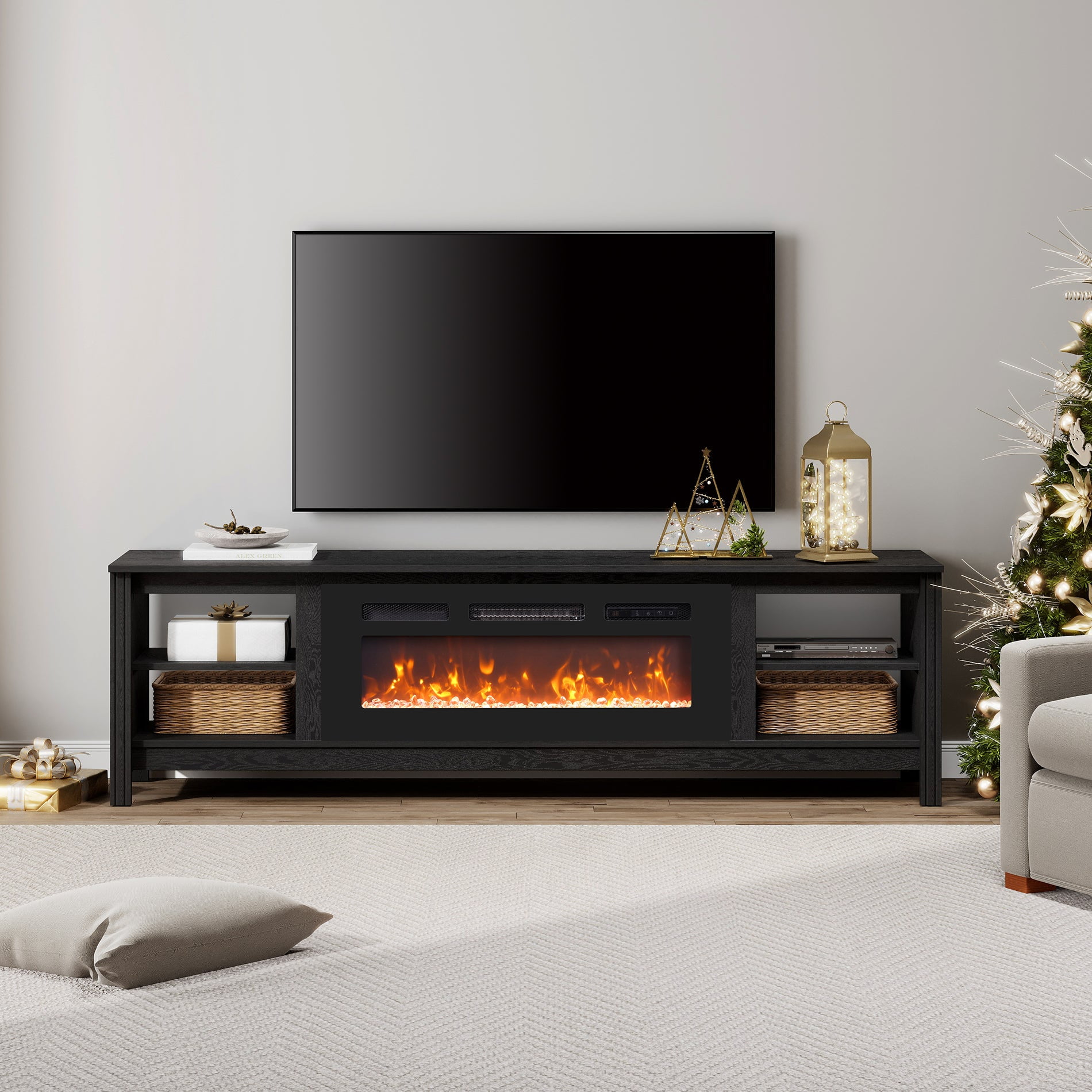 FITUEYES Fireplace TV Stand for TVs up to 75 Inch - Walmart.com