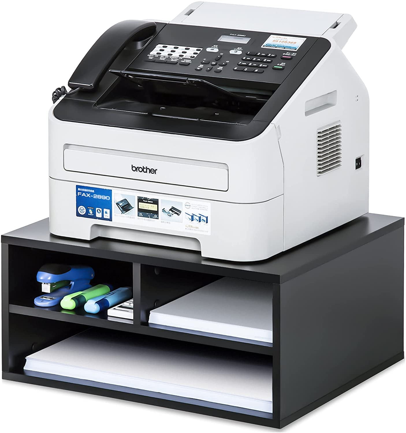 FITUEYES Printer Stands， Large Desktop Paper Organizer, Black - Walmart.com