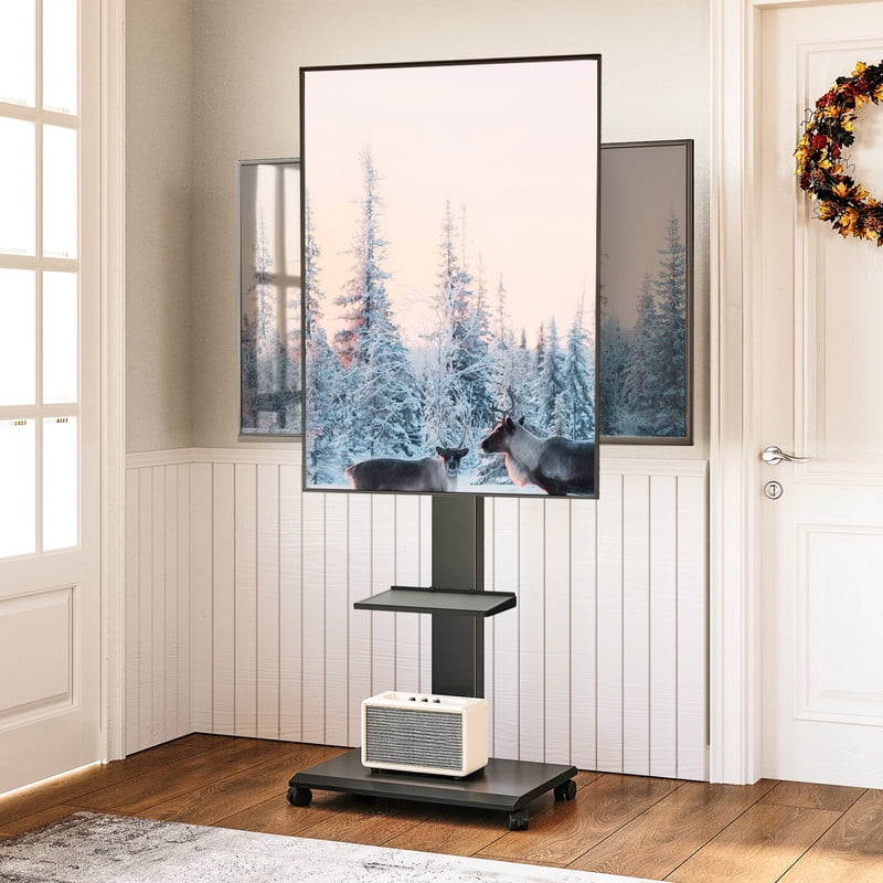 Free Shipping! FITUEYES Mobile TV Stand for 32-70 inch TVs with Shelf ...