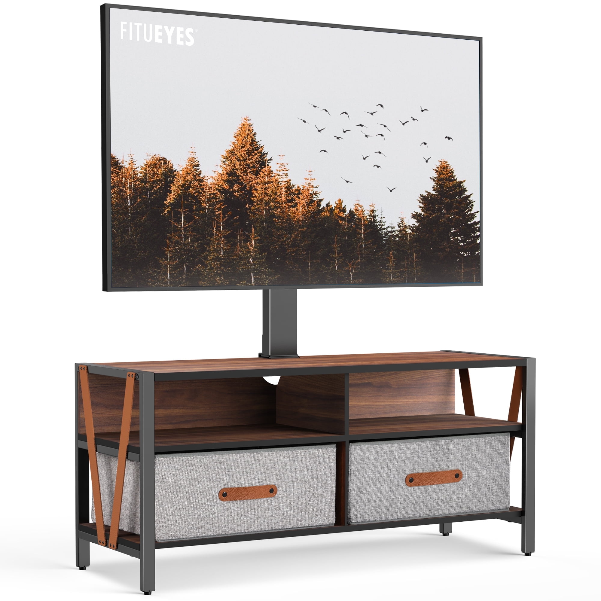 FITUEYES Television Stands with Storage for 37-75 Inch TVSCable ...