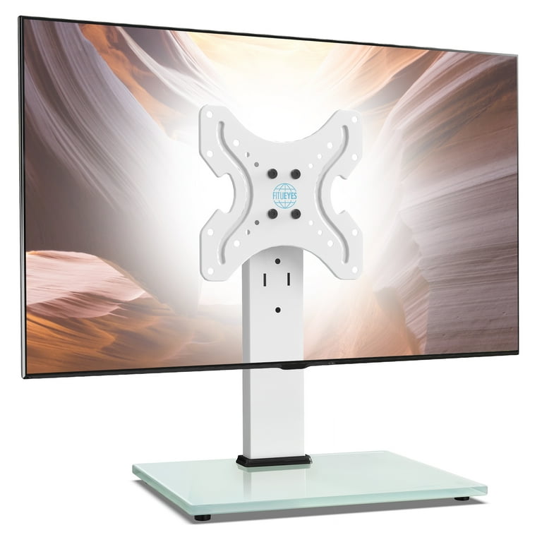 FITUEYES Universal TV Stand Tabletop TV Base with Swivel Mount for 19 40 inch Flat Screen Tvs Hold Up to 88 LBS White