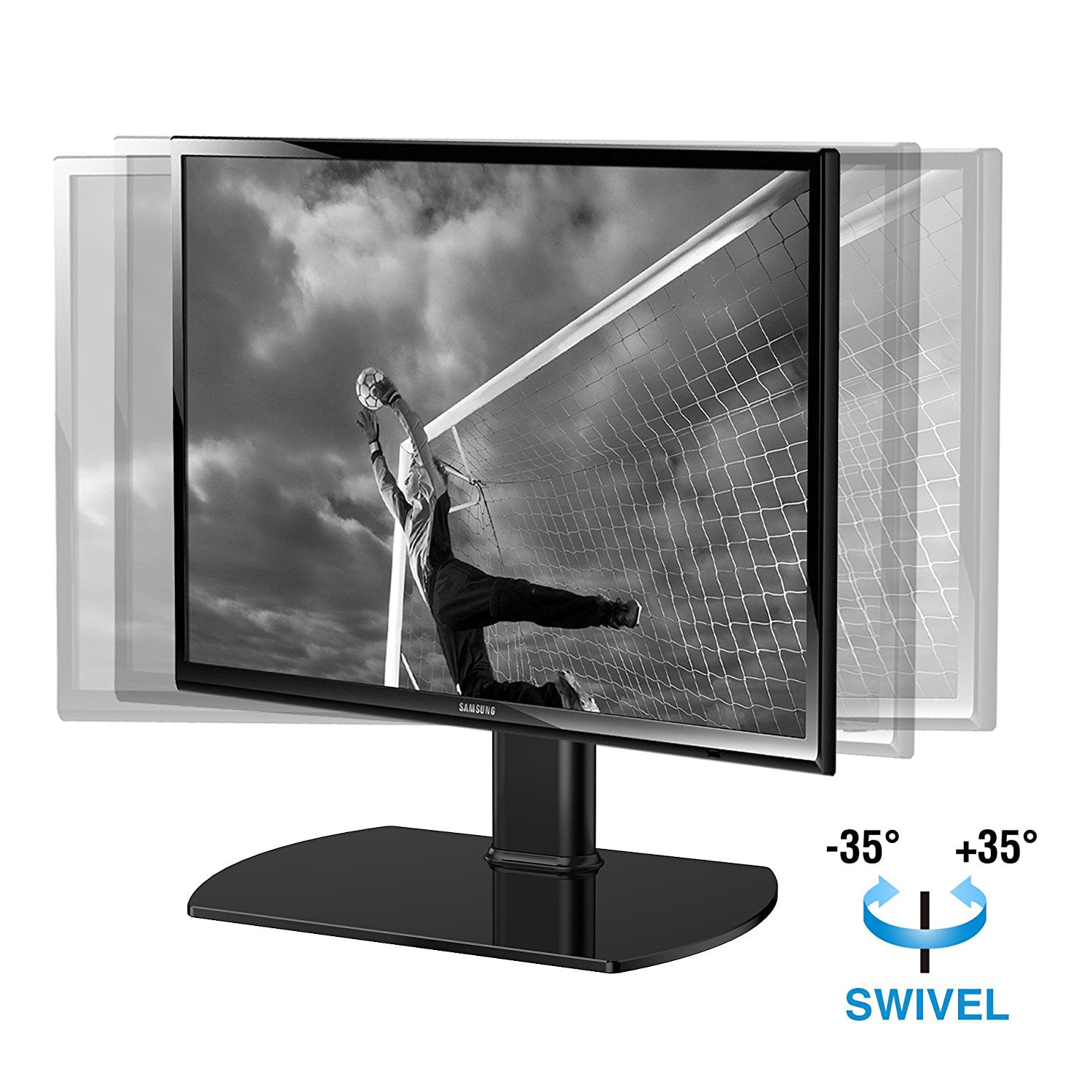 FITUEYES Universal Table Top TV Stand Base with Swivel Mount for 27 30 ...