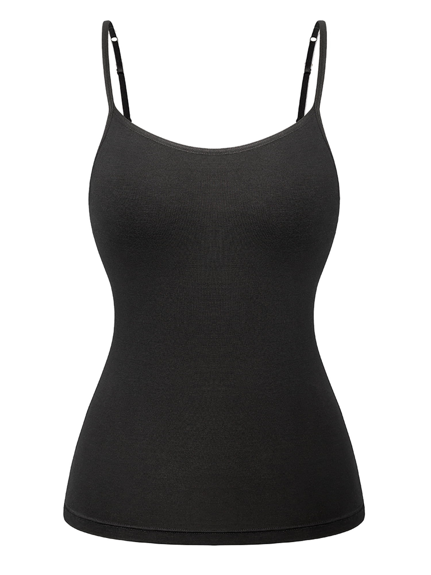 FITVALEN Camisole with Built in Bra for Women Basic Tank Top Adjustable ...
