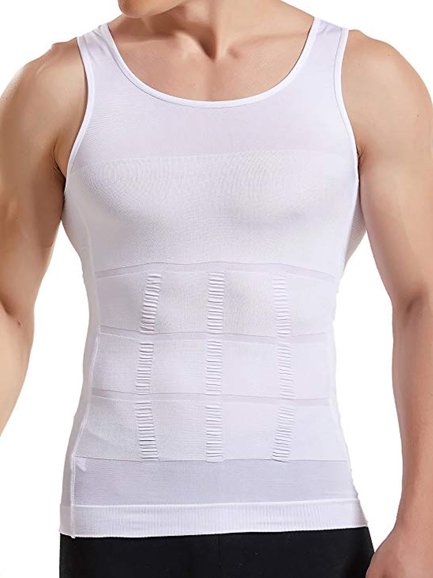 FITVALEN Mens Compression Shirt Slimming Body Shaper Gynecomastia Vest ...