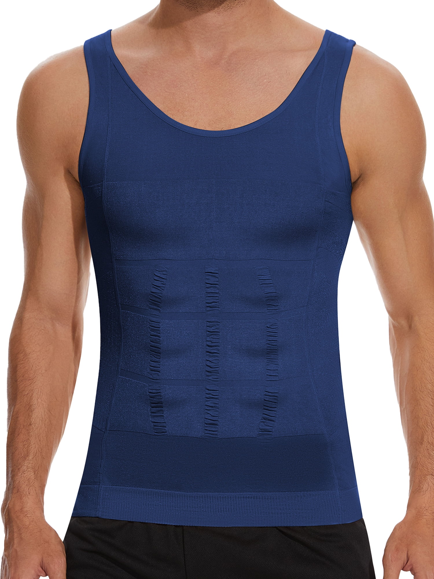 FITVALEN Mens Compression Shirt Slimming Body Shaper Gynecomastia Vest ...