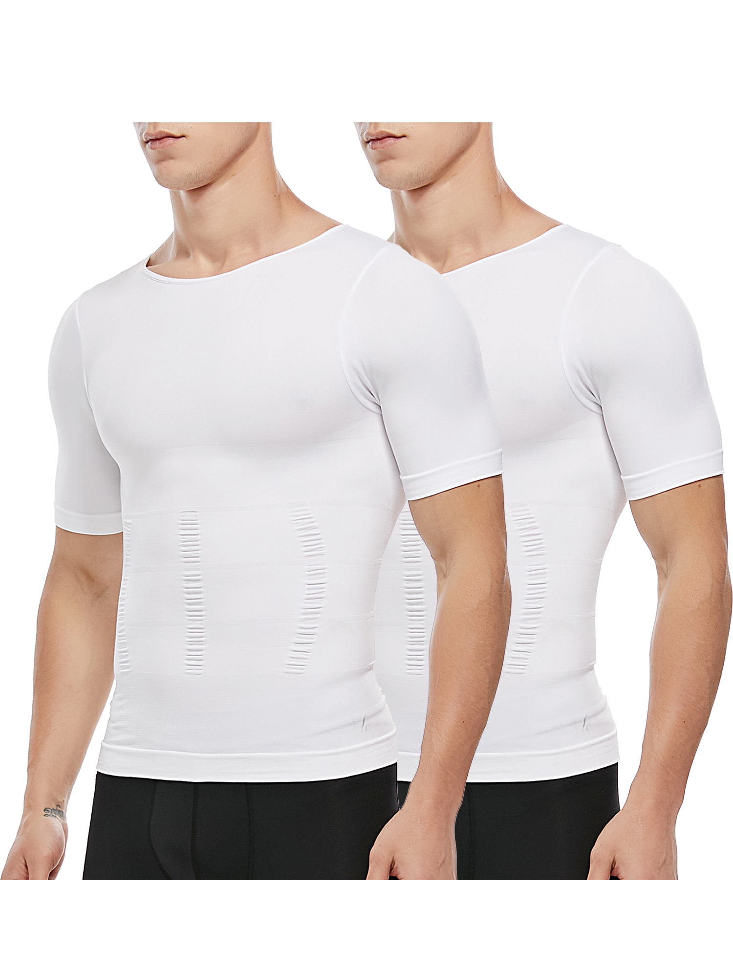 FITVALEN Mens Compression Shirt Slimming Body Shaper Gynecomastia Vest ...
