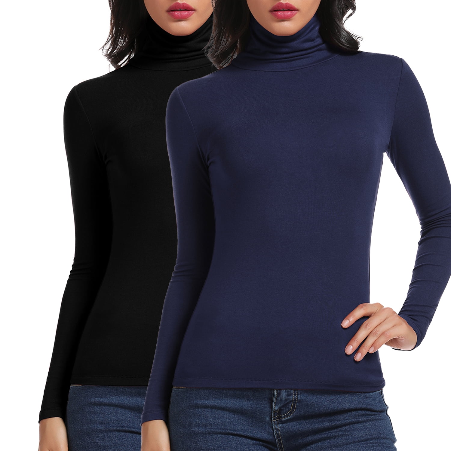 FITVALEN Turtleneck for Women Long Sleeve Women's Shirt Lightweight ...