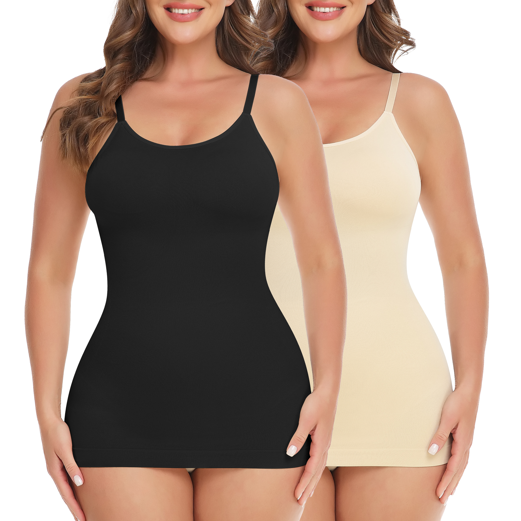 FITVALEN Womens Tops Compression Round Neck Tank Top for Women Camisole ...