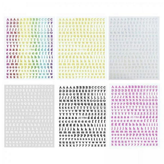 FITYLE 6x6 Sheets 3D Holographic Letters Nail Stickers Colorful Word ...
