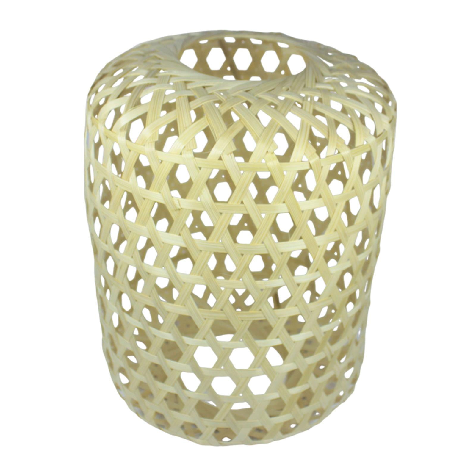 FITYLE Bamboo Lampshade Rattan Lamp Shade Handwoven Wicker Lamp Cover ...