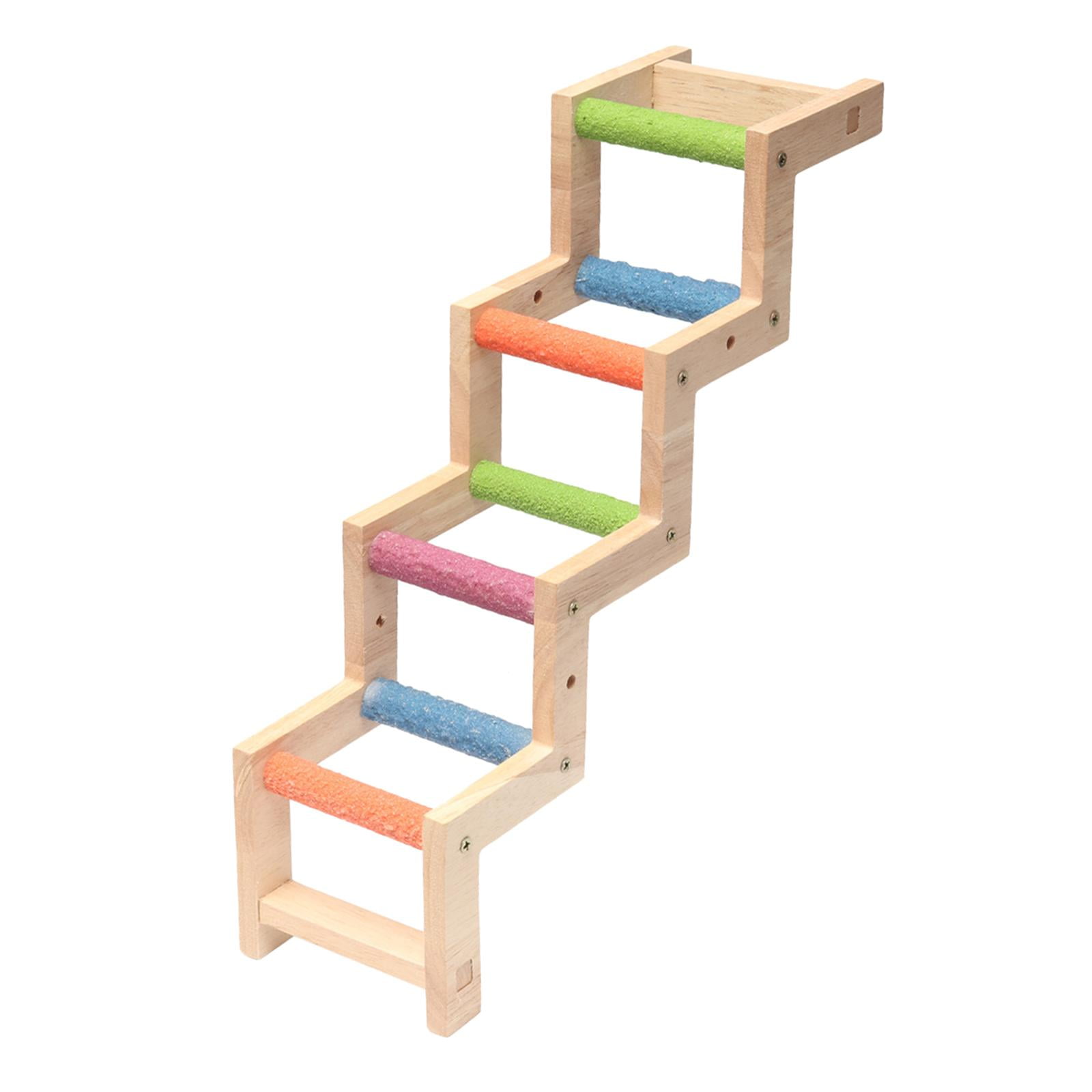 FITYLE Bird Parrot Ladder Birds Wooden Perch Cage Accessories Chewing ...