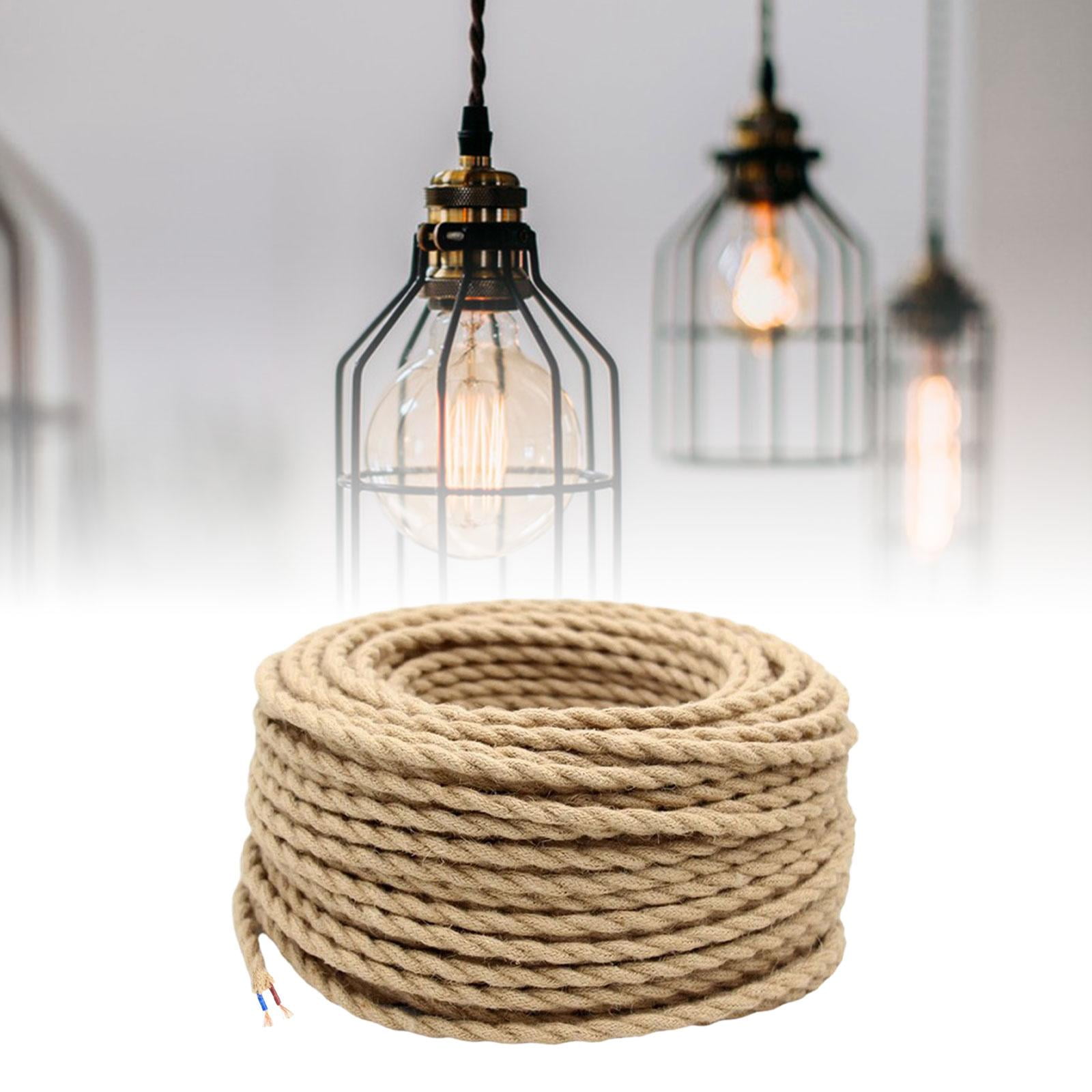 FITYLE Braided Electrical Wire Hemp Rope 5M Home Decor 2x0.75mm ...