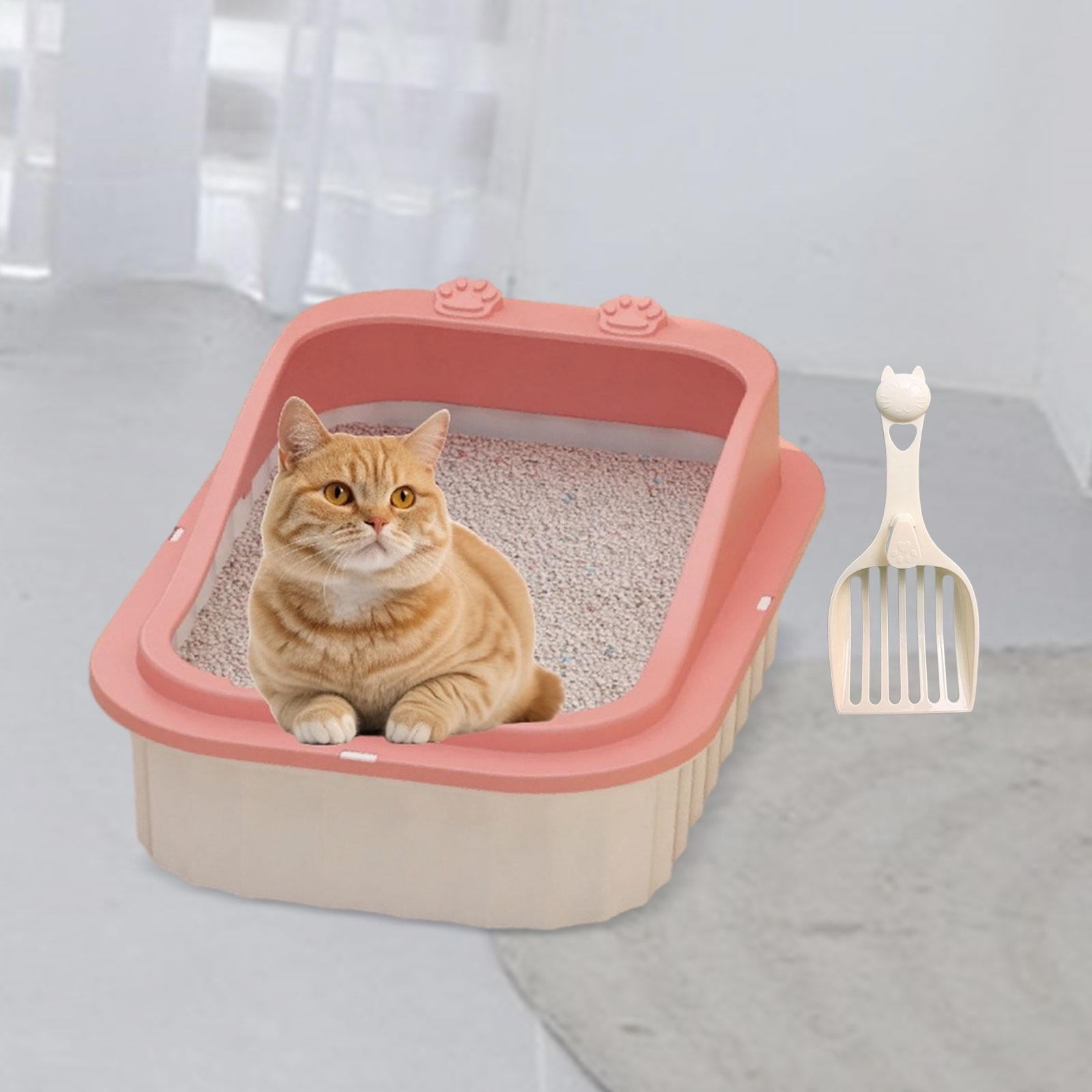 FITYLE Cat Litter Tray Open Top Cat Litter Tray Portable Cat Litter ...