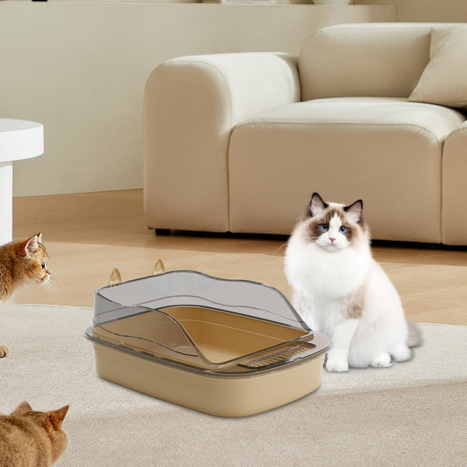 FITYLE Cat Litter s Toilet Anti Splashing 50x34x18cm Cat Sand Box with ...