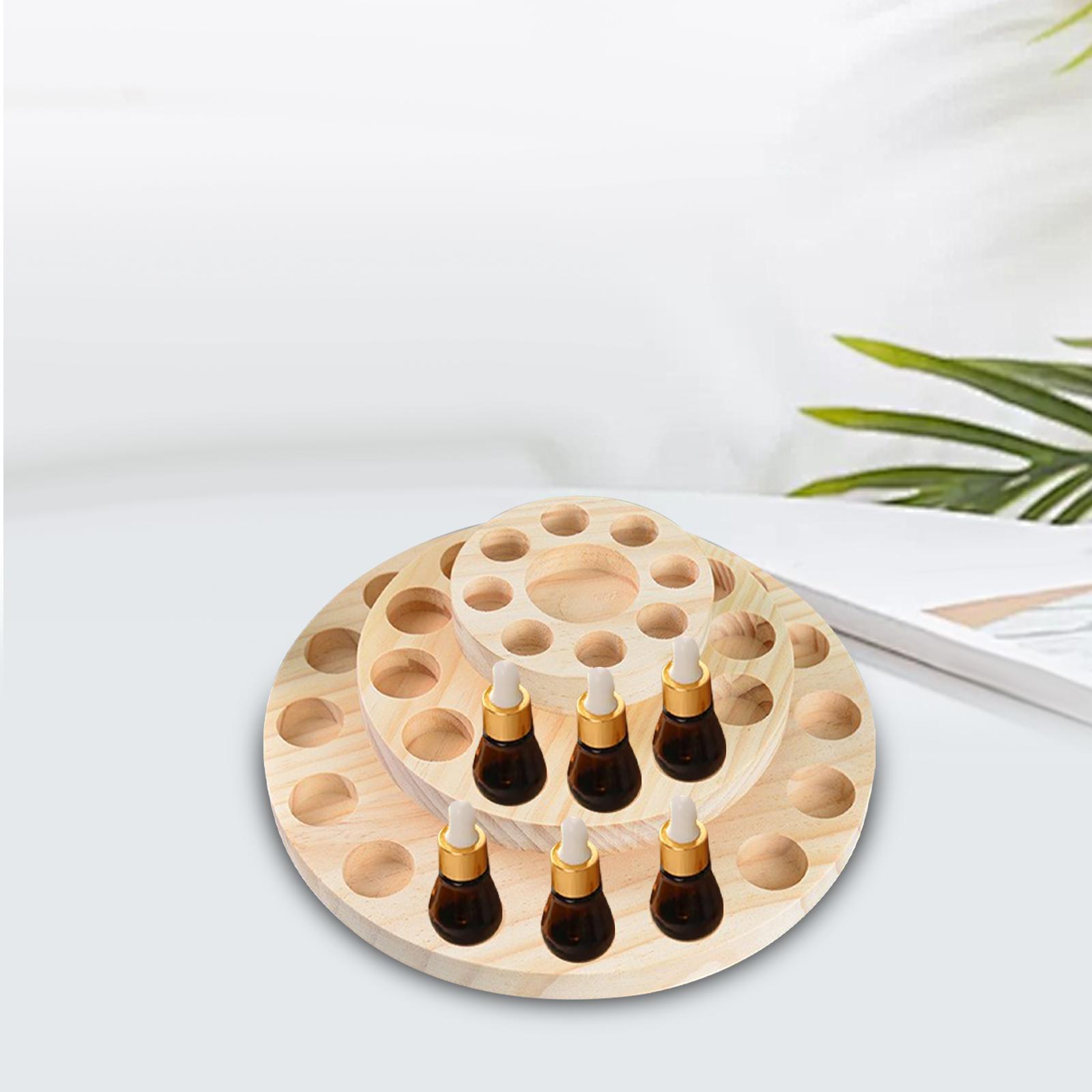 FITYLE Essential Oil Display Rack Storage Holder Rotating Wooden Tray ...