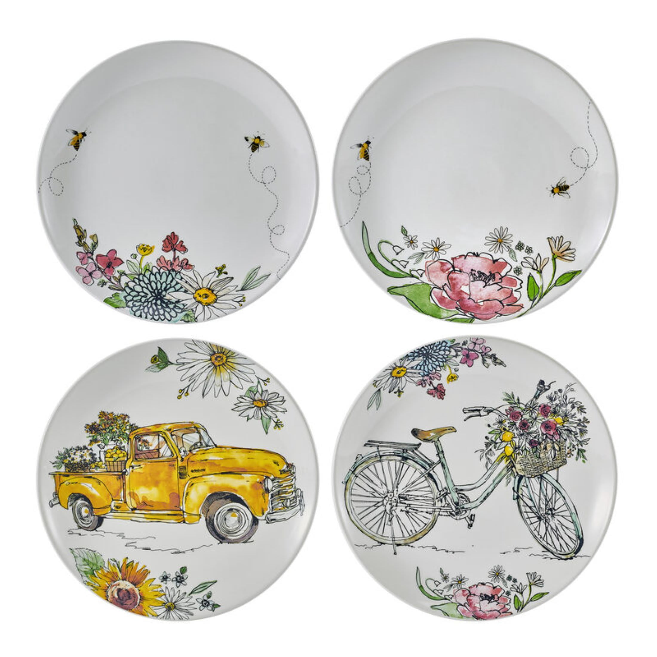 Fitz and Floyd Emis Garden 8 1/4" Round Earthenware Party Plate (4 ...