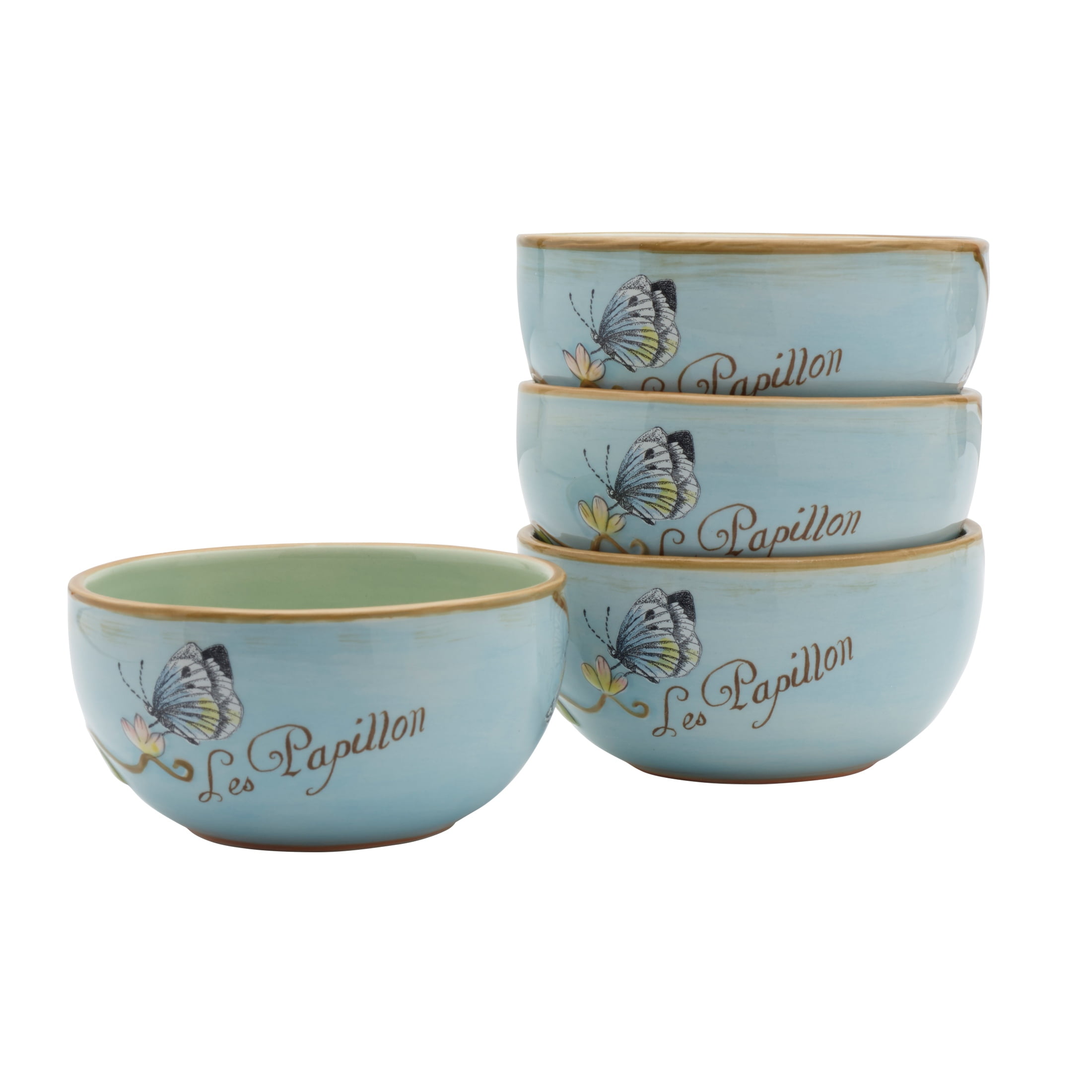 Fitz and Floyd Toulouse 19 oz Blue Earthenware Small Tableware Bowls (4 ...