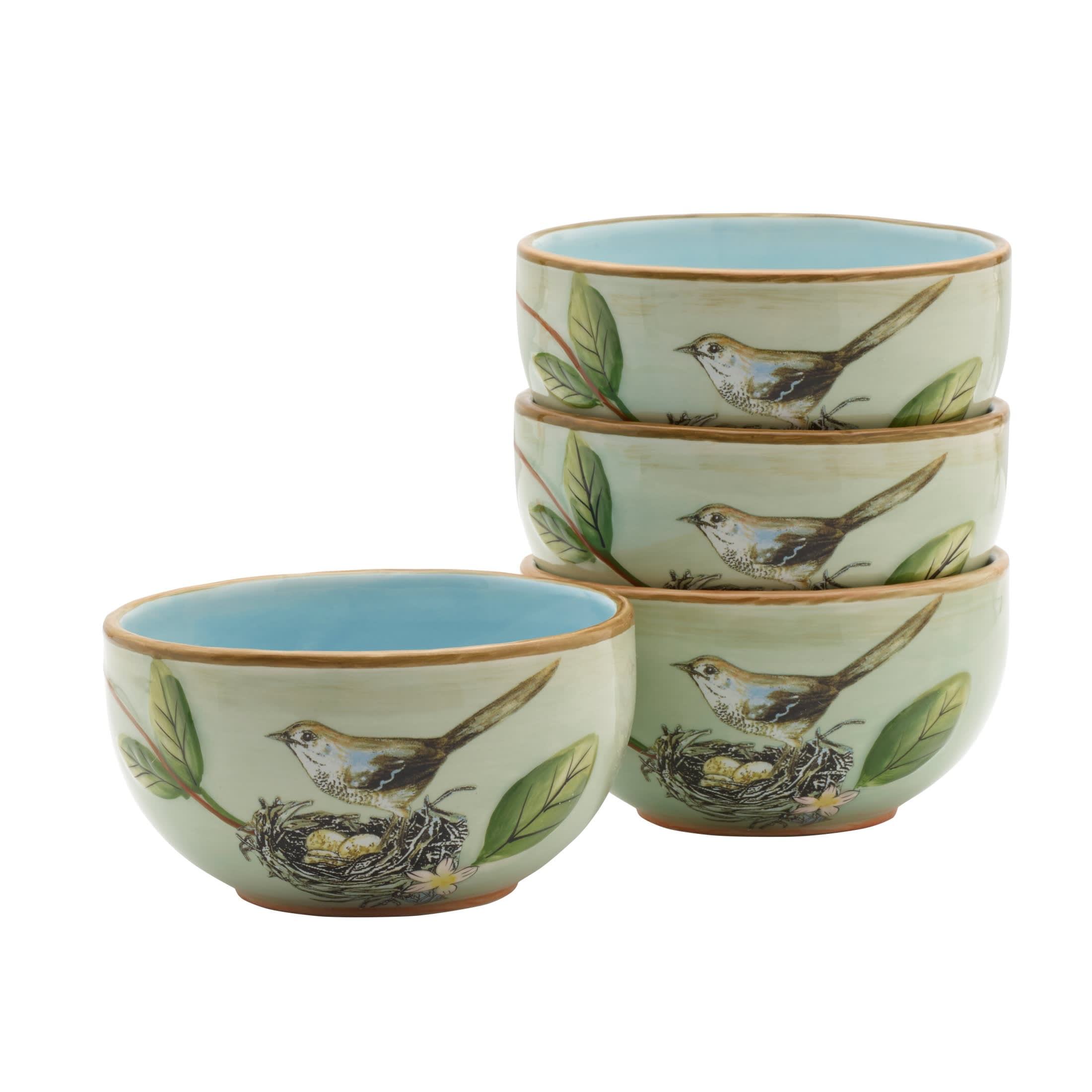 FITZ AND FLOYD Toulouse 19 oz Green Earthenware Small Tableware Bowls (4 Count) - Walmart.com