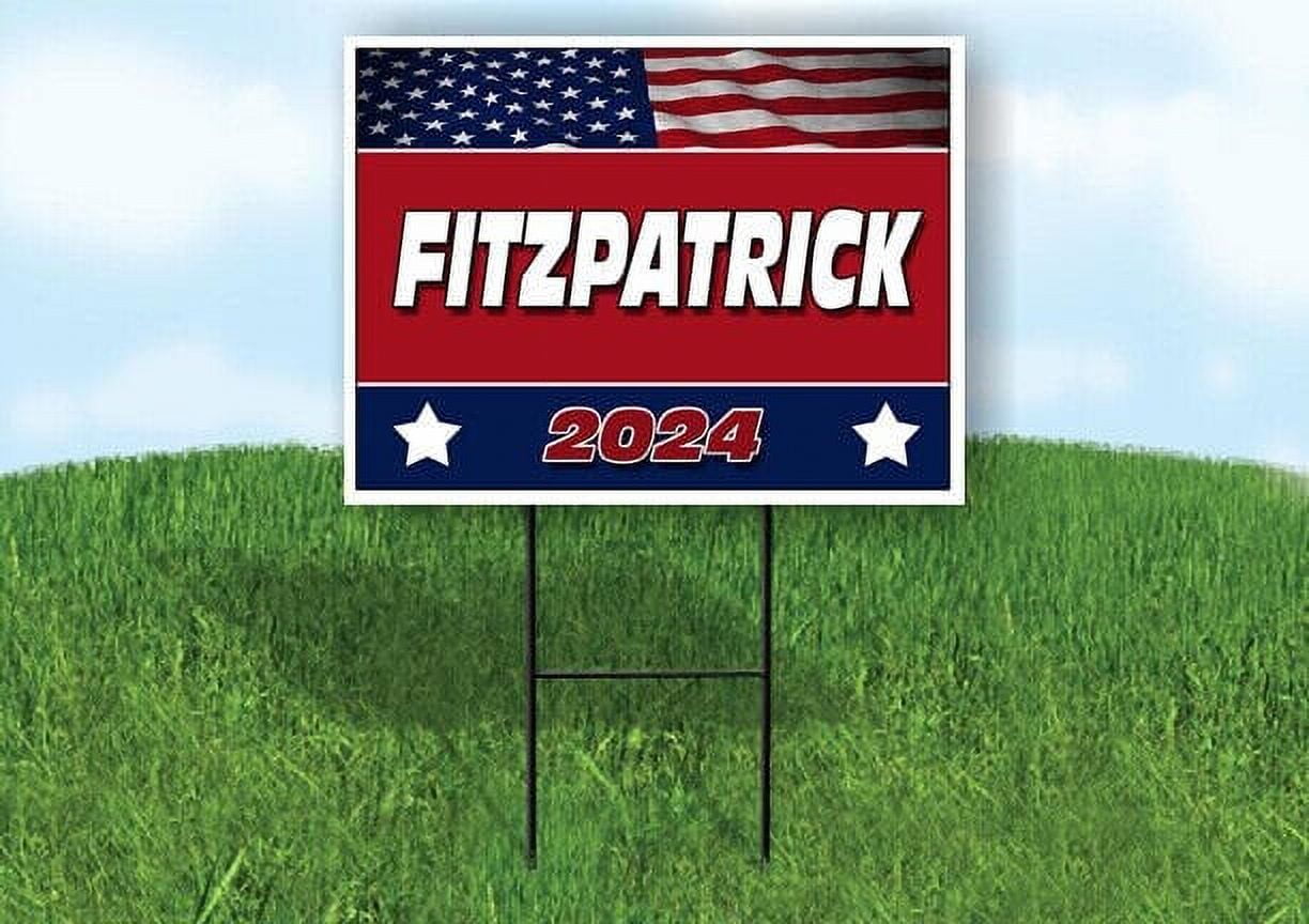 FITZPATRICK FLAG RED 2024 18inx24in Yard Road Sign w/ Stand - Walmart.com