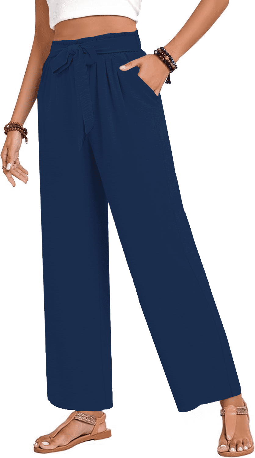 FIUFY Women's Wide Leg Lounge Pants with Pockets Lightweight High ...