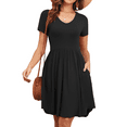 FIUFY Women's Short Sleeve Spring/Summer Sundress - Loose V-neck T ...