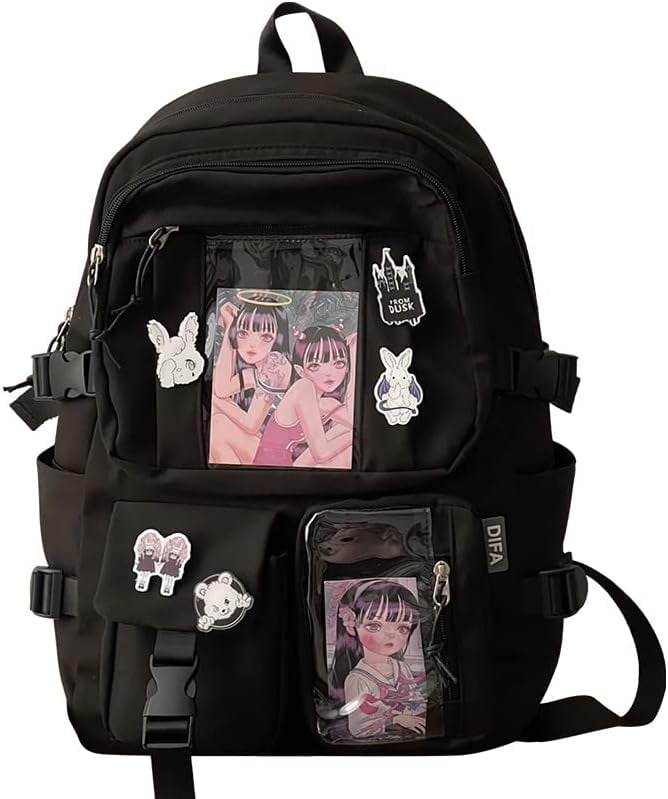 FIUWSFUK Kawaii Goth Backpack with Plushies Anime Ita Bag Japanese ...