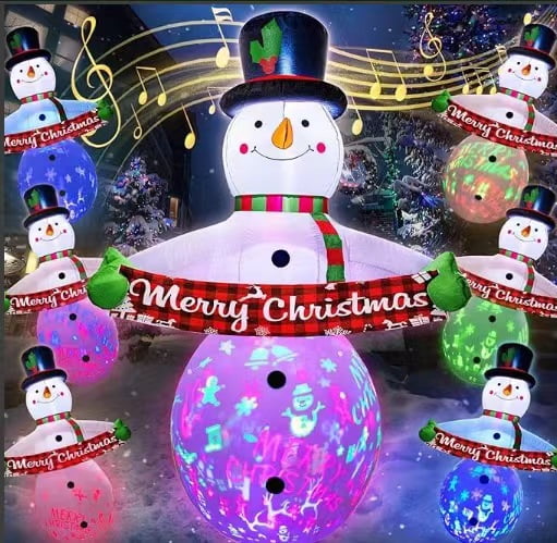 FIVCES 7ft Christmas Inflatable, Christmas Penguin Snowman Balloon for ...