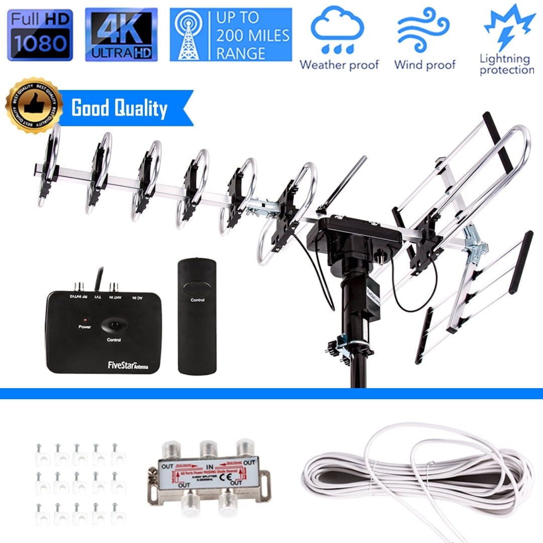 Five Star FSA 3806 Outdoor HDTV Antenna - 200 Mile Range, 360° Rotation ...