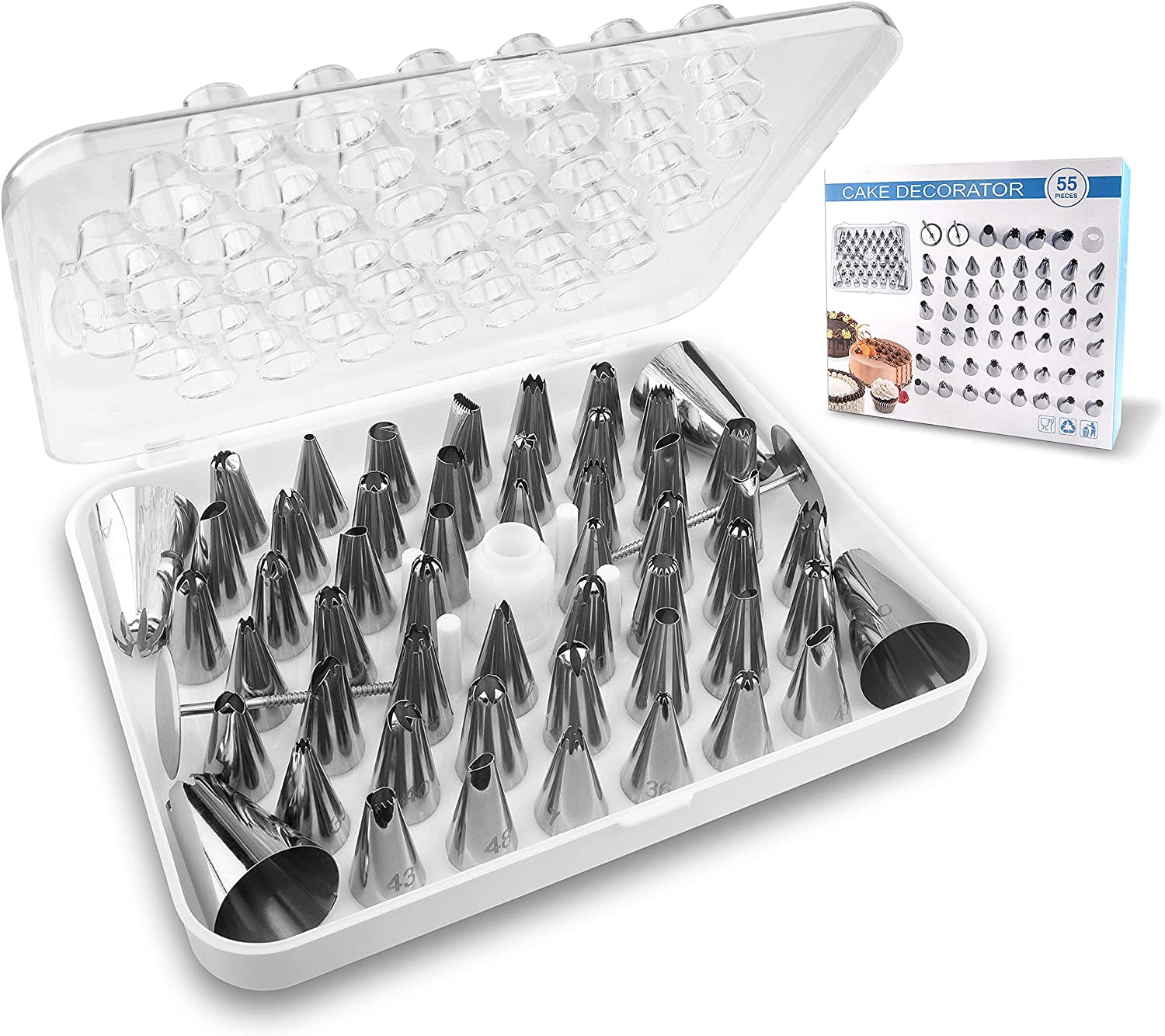 FIVETASCake Decorating kit for Beginners-52 Numbered Icing Tips with ...