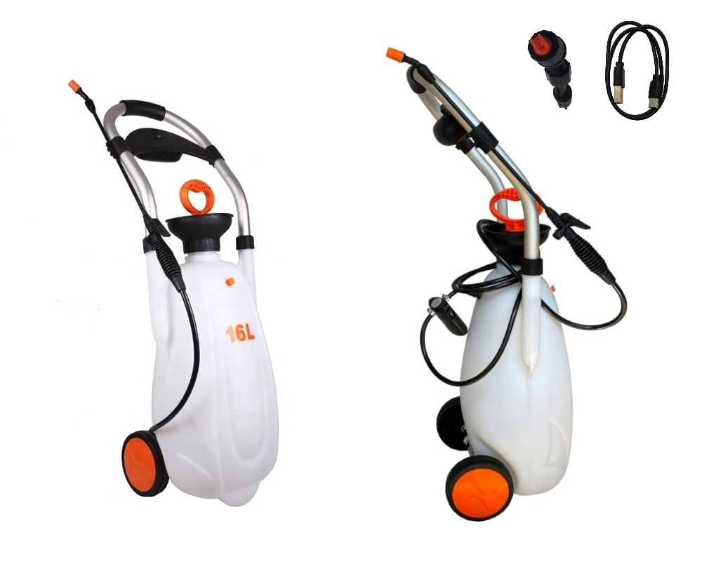 FIVO 4.23 Gallon Battery Powered Sprayer Hand Cart on Wheels for Lawn ...