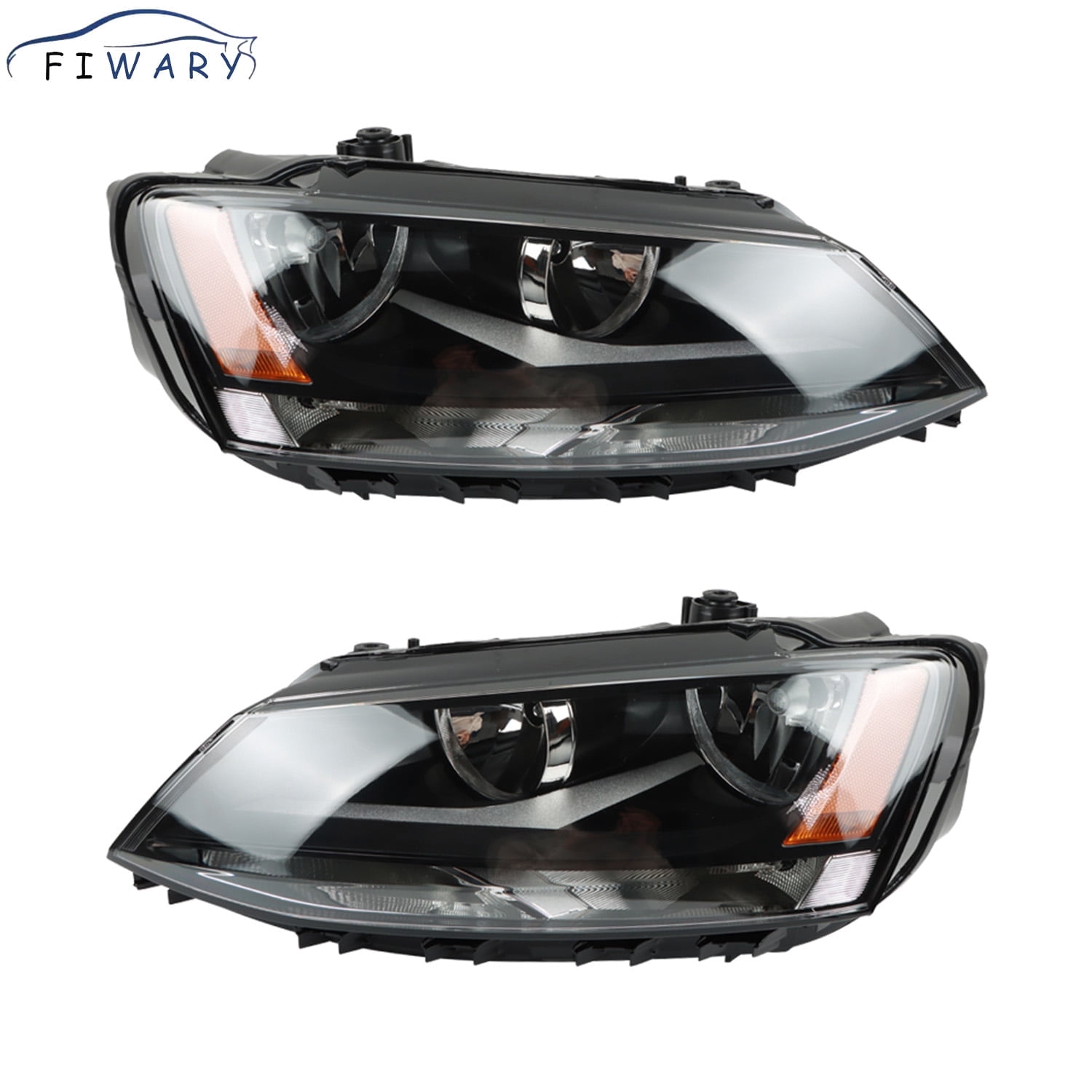 FIWARY 2pcs Headlight Assembly Fits for 11-18 VOLKSWAGEN VW JETTA ...