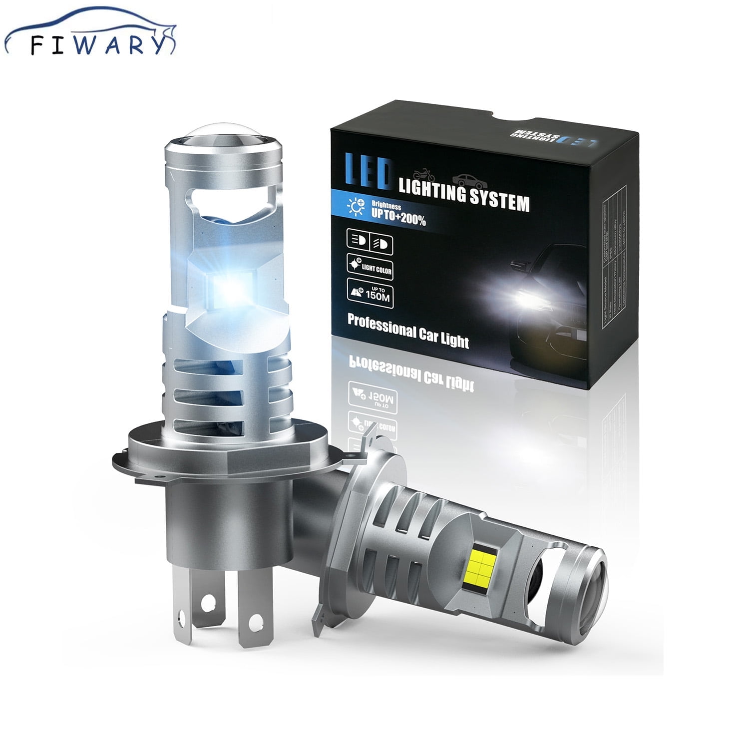 FIWARY H4 LED Headlight Bulbs 20000LM Super Bright H4 Fog Light Bulb ...