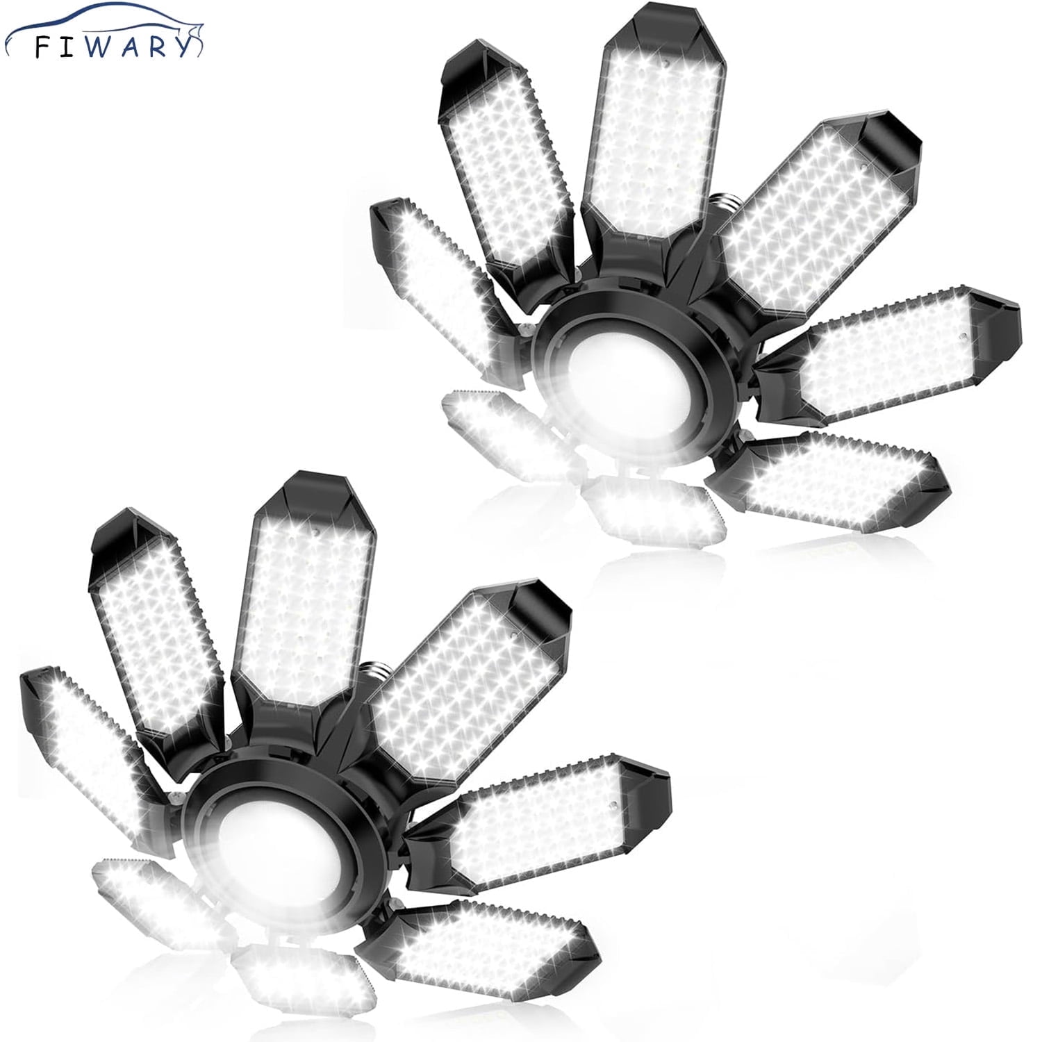 FIWARY LED Garage Light - 2Pack Bright 50000LM Garage Lights Ceiling ...