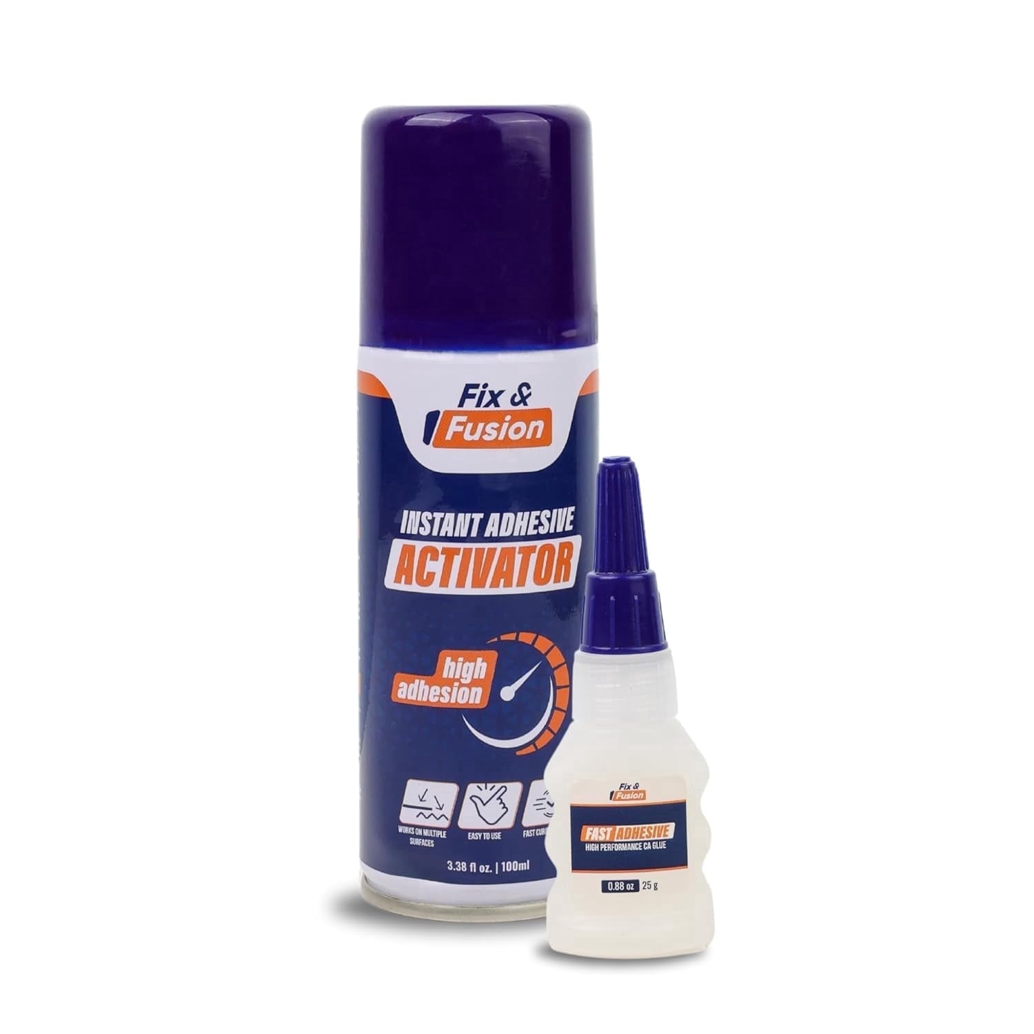 FIX & FUSION Ca Super Glue & Activator Set, 0.88 Oz + 3.38 Fl Oz ...