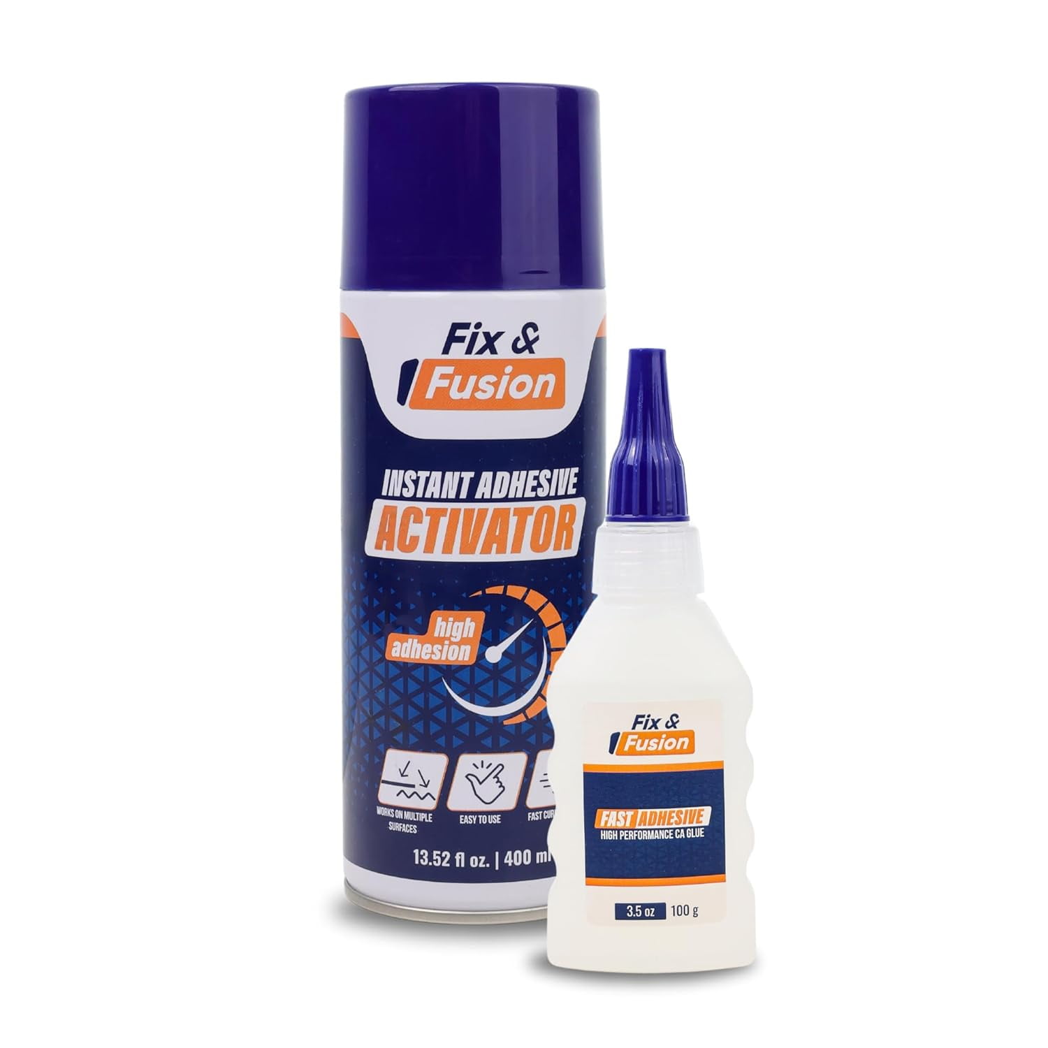 FIX & FUSION Ca Super Glue (3.5 Oz) with Activator Spray (13.5 Fl Oz ...