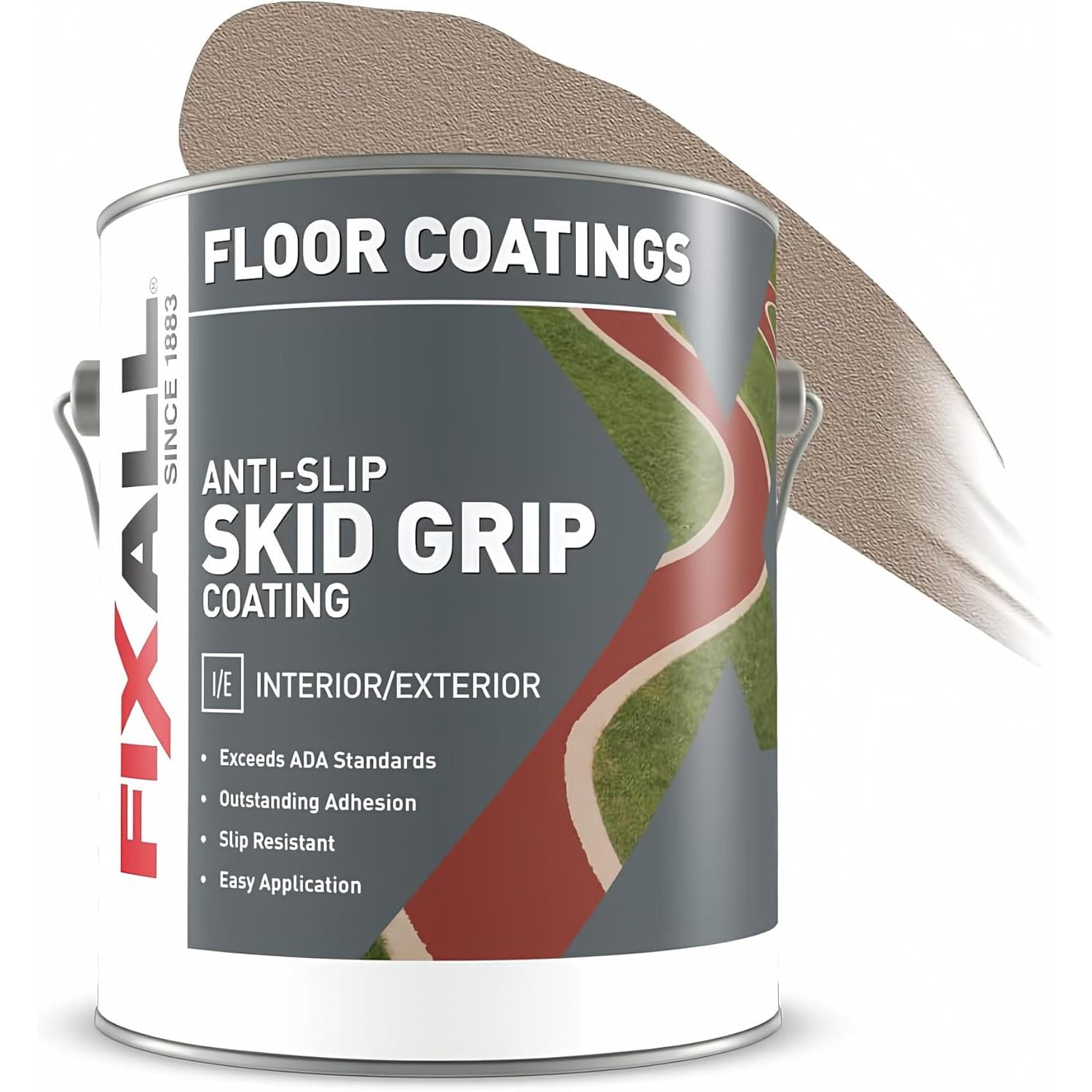 FIXALL Skid Grip Anti-Slip Coating, 1 Gallon, Camel, Exceeds ADA ...