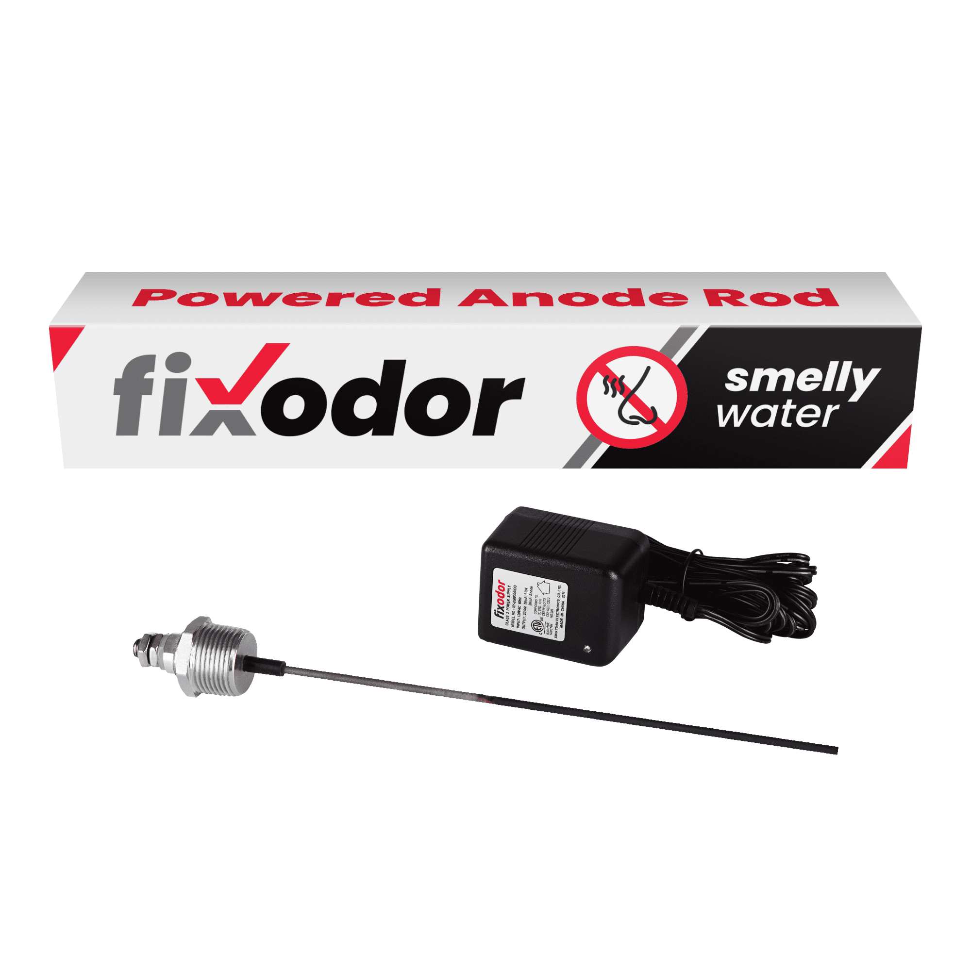 FIXODOR Powered Anode Rod for Water Heater, Stops Rotten Egg Smell ...