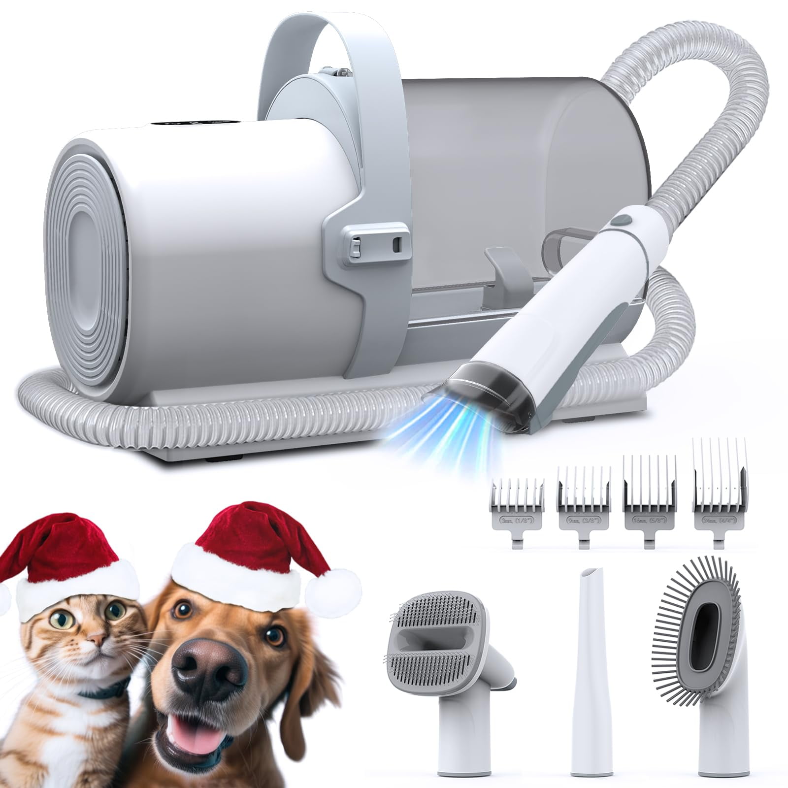 FIXR Dog Grooming Vacuum, STF9 Pet Vacuum Grooming Kit,11000Pa Dog Hair ...