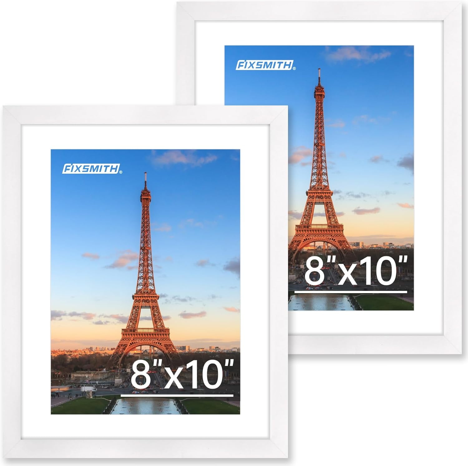 FIXSMITH 8x10 Picture Frame Set of 2, Photo Frame with HD Plexiglass ...