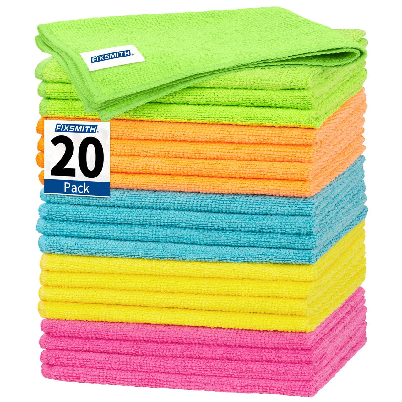 FIXSMITH Microfiber Cleaning Cloth, 20 Pack Cleaning Rags, Cleaning ...