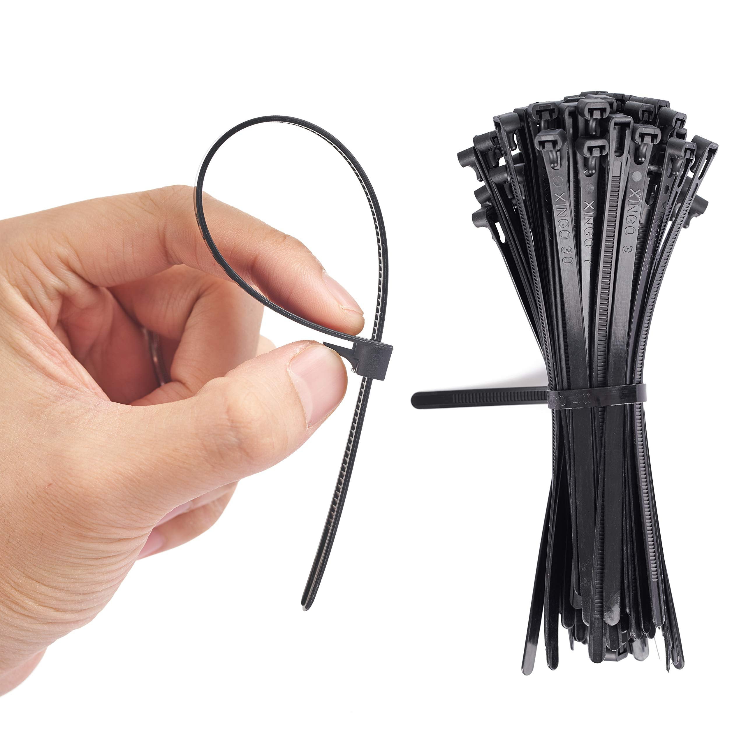 FIXSON Cable Ties Reusable Releasable Zip Ties Multi Purpose Pack of ...
