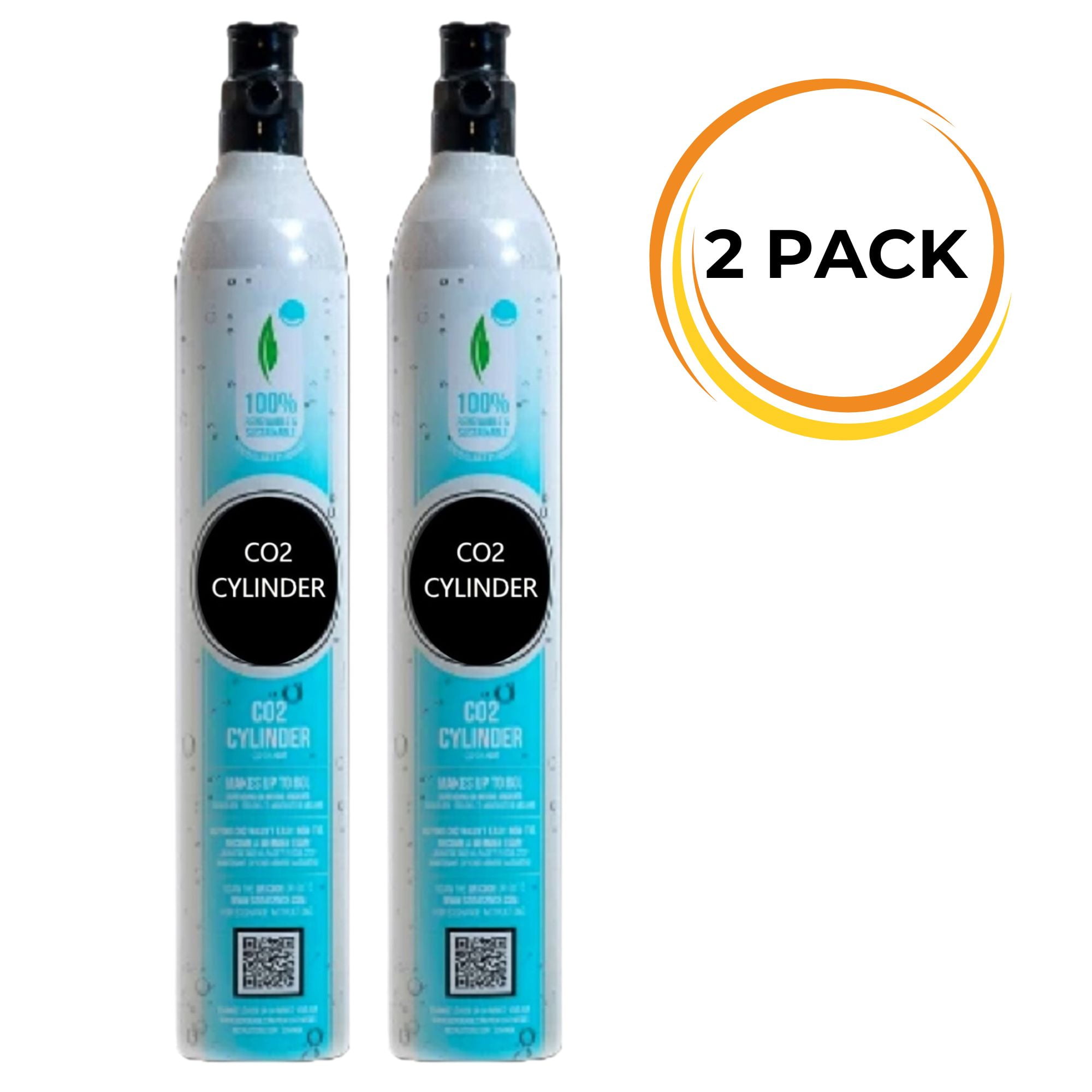 FIZZIT 60L Threaded CO2 2 Pack Canister Refill, Compatible w/All ...