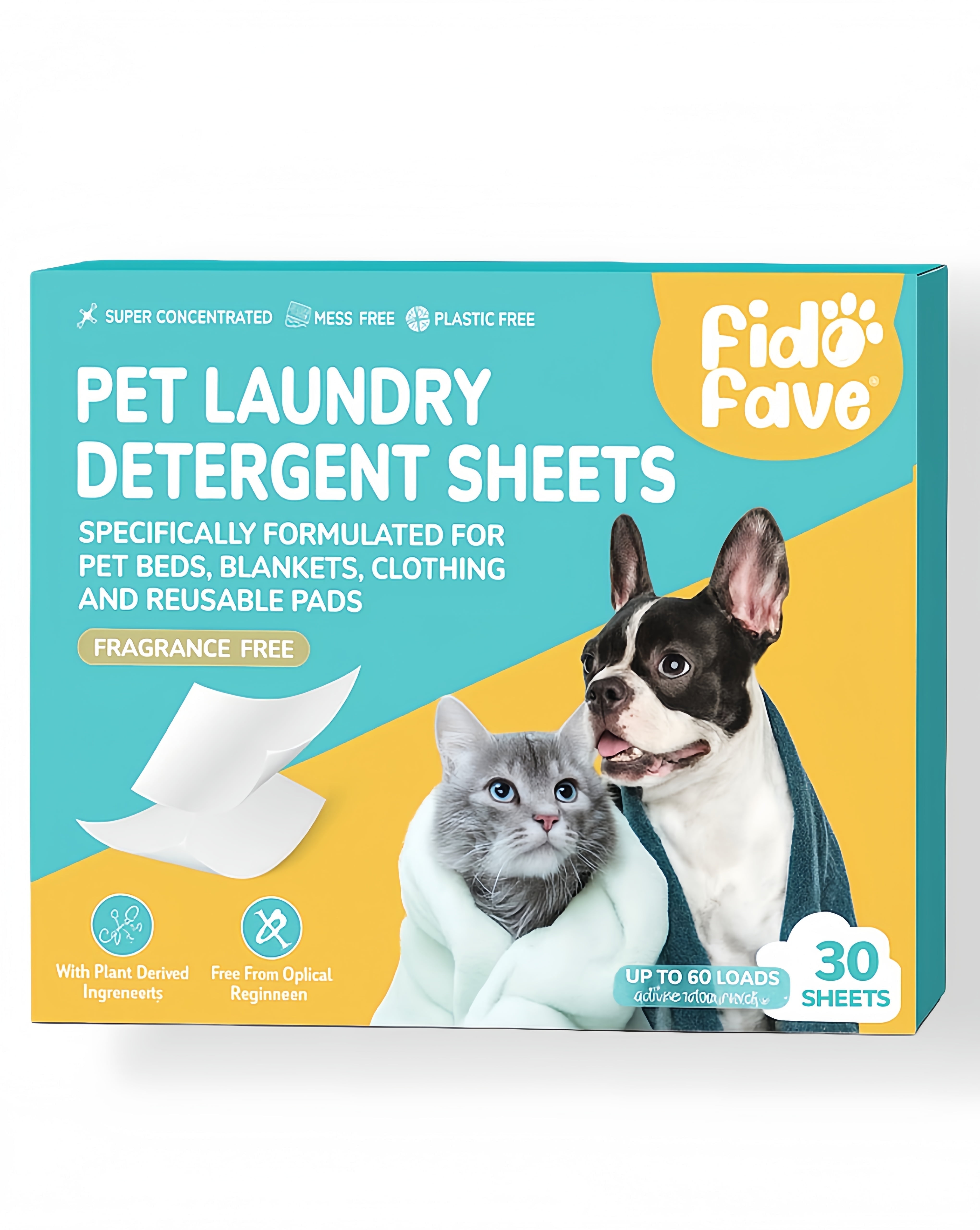 Fido Fave Pet Laundry Detergent Sheets, Fresh Scent, 60 Loads ...