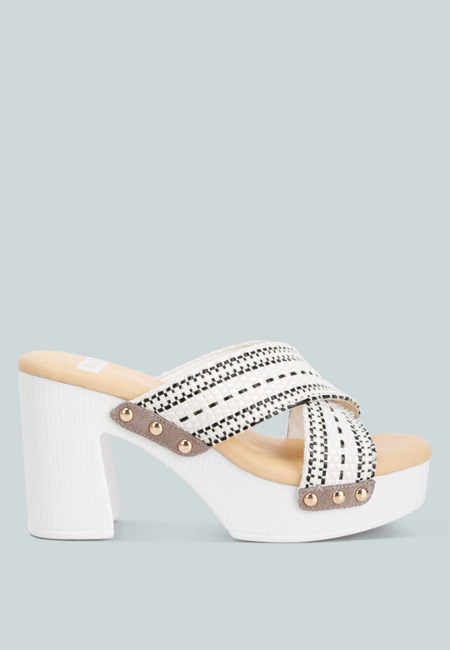 FInley Raffia High Block Heel Clogs In White - Walmart.com