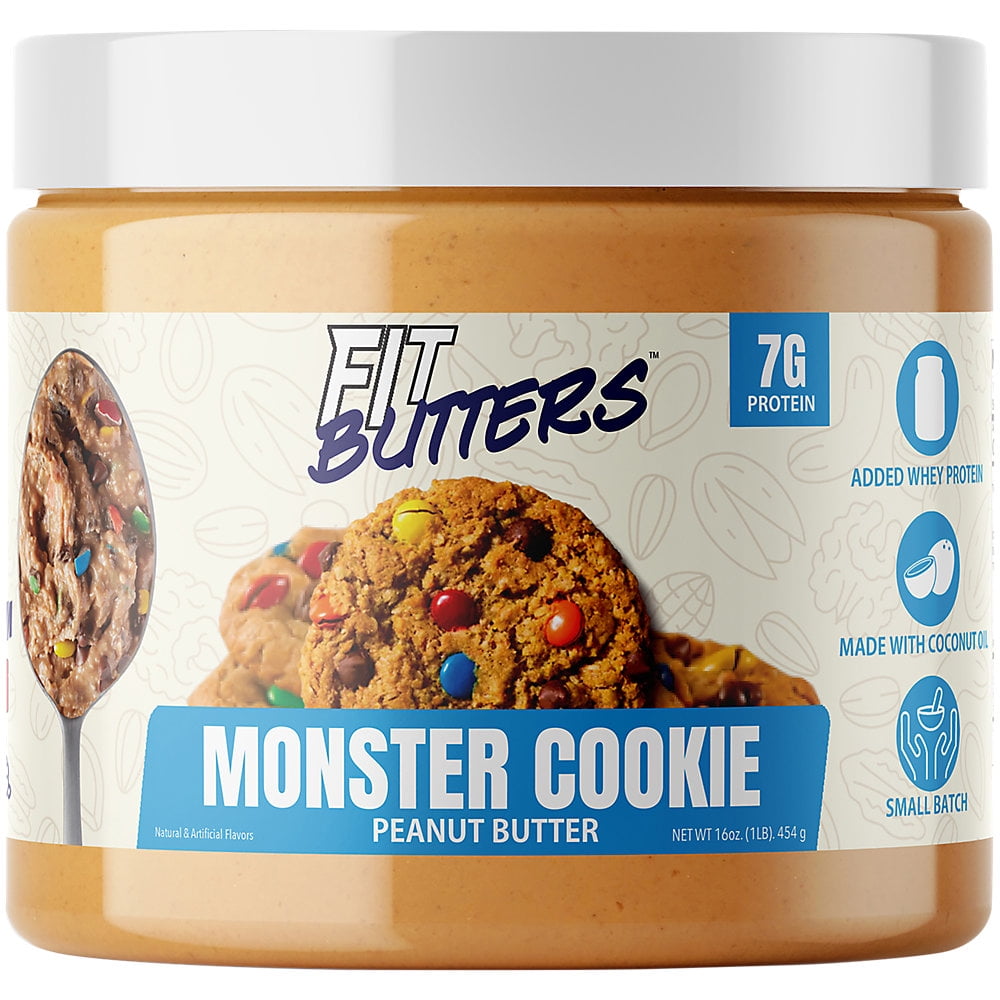 Fit Butters High-Protein Crunchy Monster Cookie Peanut Butter - Walmart.com