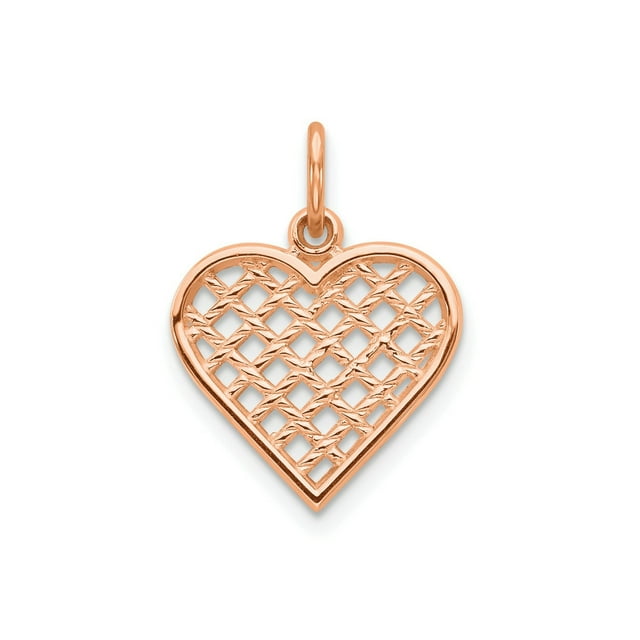 FJC Finejewelers 10 kt Rose Gold Themed Rose Gold Heart Charm - Walmart.com