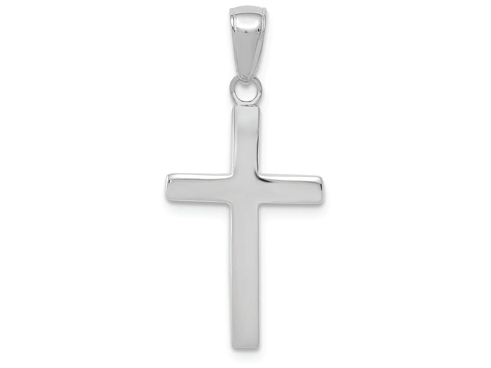 FJC Finejewelers 10k White Gold Beveled Cross with Square Tips Charm ...