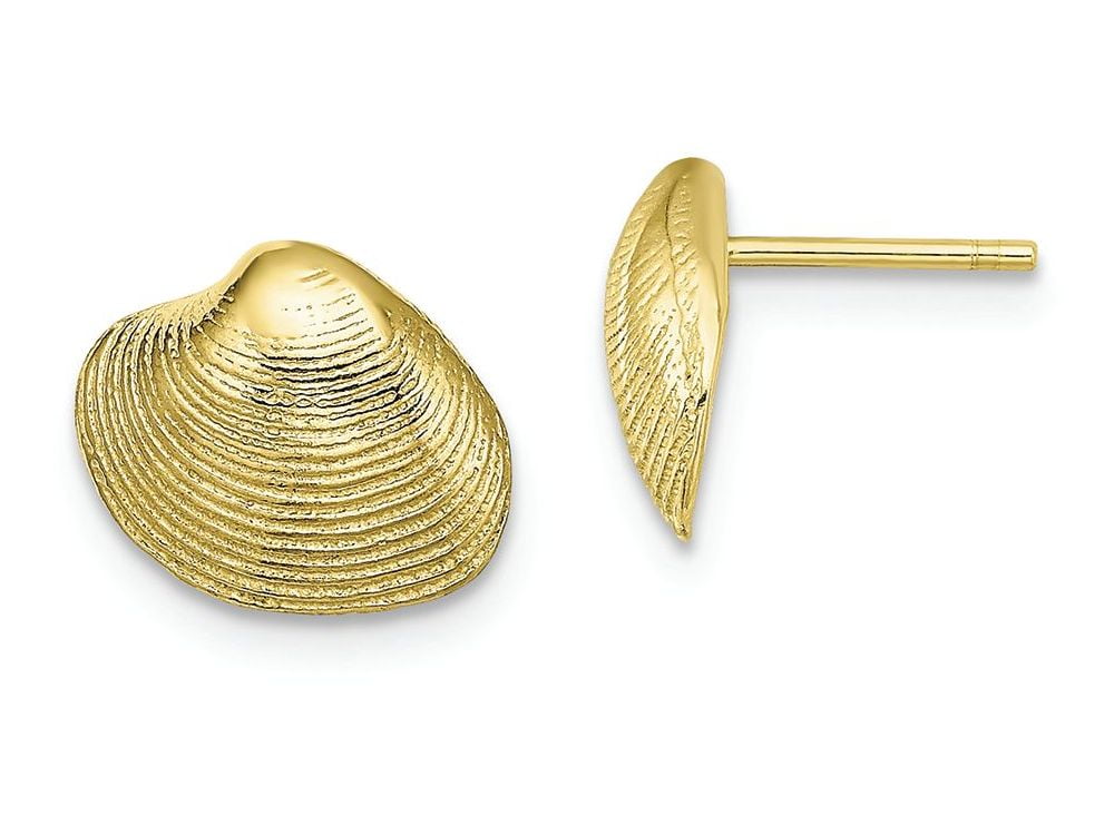 FJC Finejewelers 10k Yellow Gold Clam Shell Post Earrings - Walmart.com