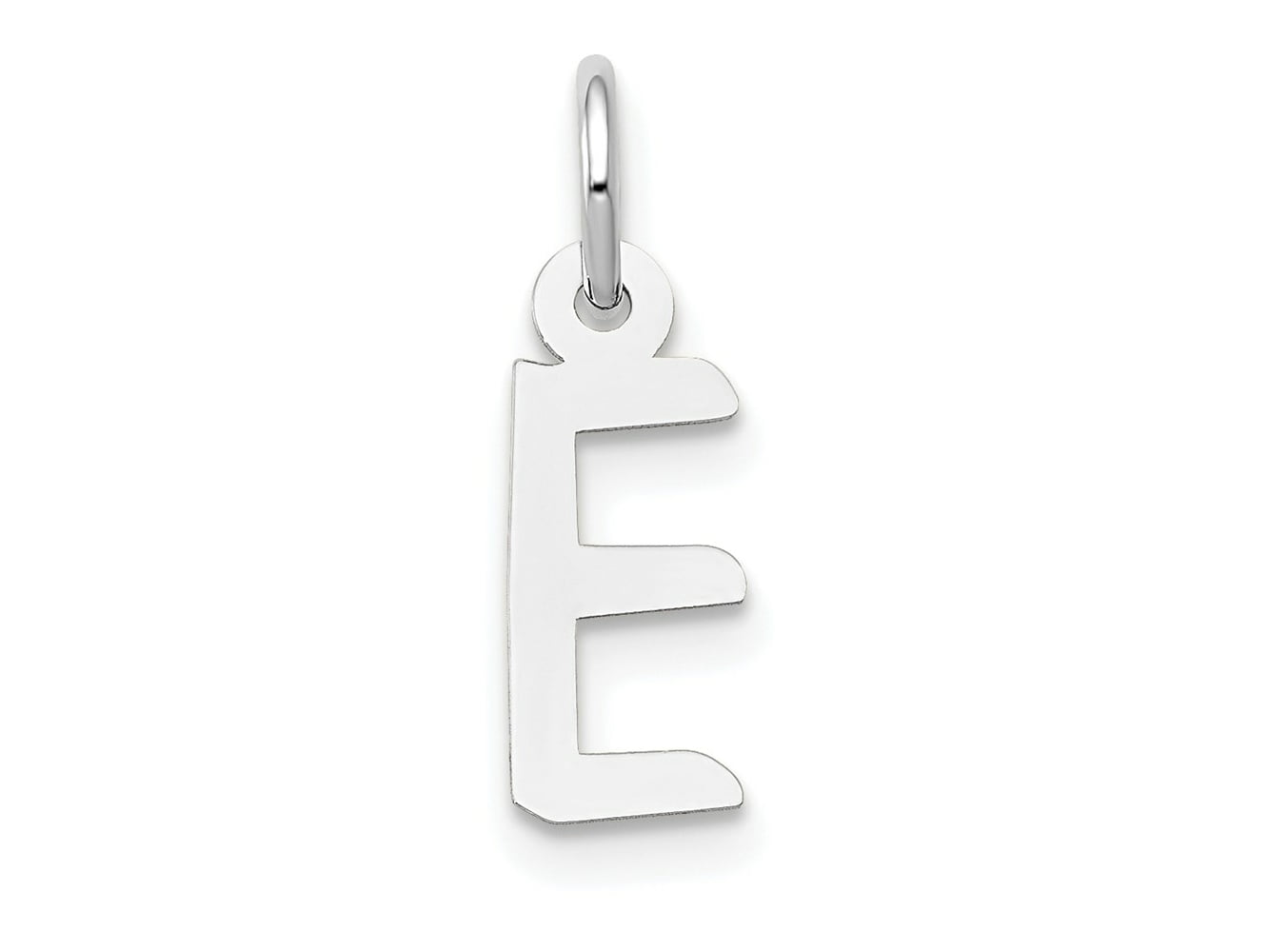 FJC Finejewelers 14 kt White Gold Small Slanted Block Letter E Initial ...