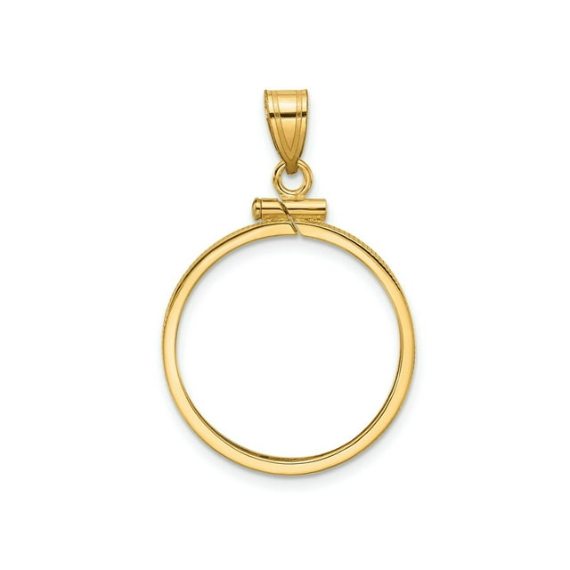 FJC Finejewelers 14 kt Yellow Gold Polished 21.6mm x 1.7mm Screw Top ...